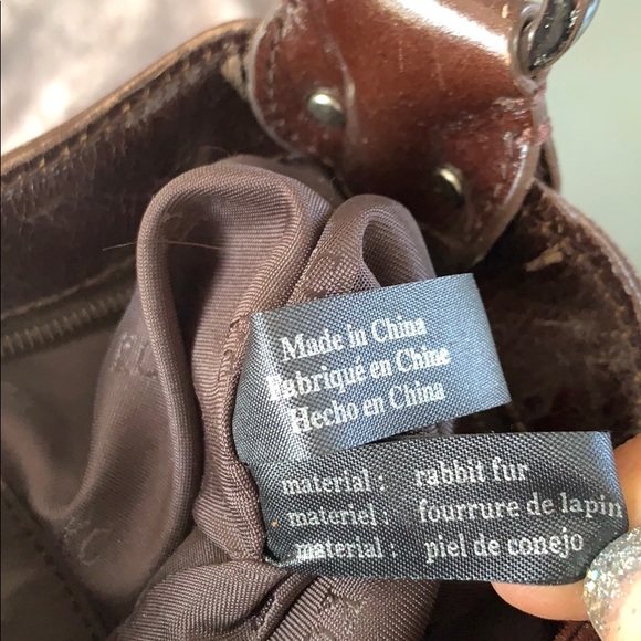 Kenneth Cole | Bags | Kenneth Cole Leather Rabbit Fur Womens Handbag ...